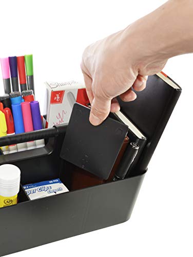 Enjoy Organizer - 8 Compartments DIY Dividers,Large Portable Caddy, Multi Purpose,Stackable, Modern Solution for School, office, Desktop Endless use of your Choice -MADE IN USA (Black)