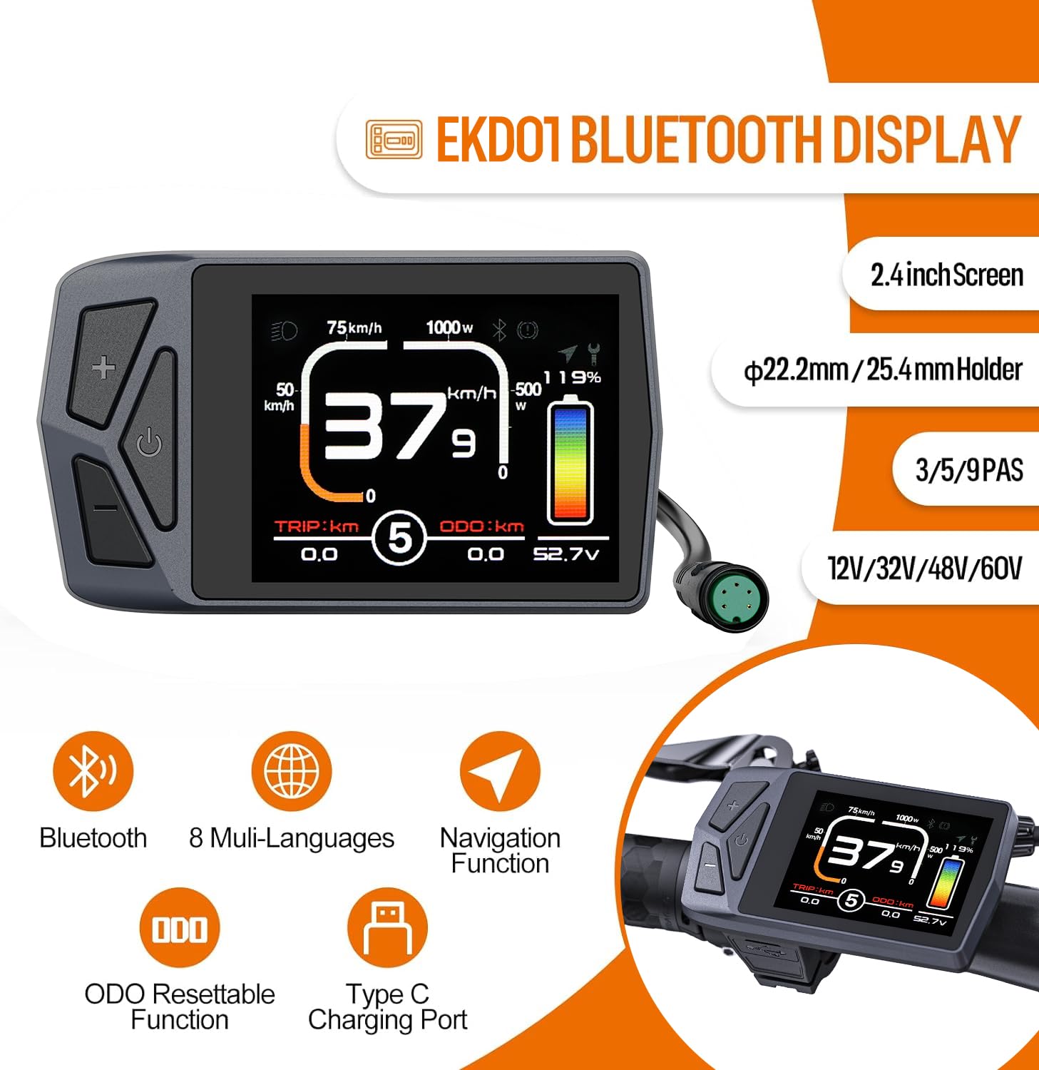BAFANG 48V 750W Mid Drive Kit with 20Ah Shark Battery, 8Fun BBS02 Electric Bike Mid Mount Motor with DPC18 Display (5PAS) & 36T Chainring, eBike Conversion Kit for Mountain Road Bicycle Commuter