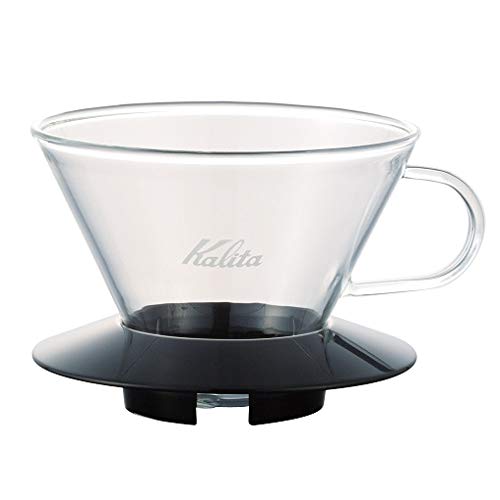 Kalita Wave Pour Over Coffee Dripper, Size 185, Makes 16-26oz, Single Cup Maker & Wave Paper Coffee Filters I Larger Size 185 I 100 Count I Specially Pour Over Dripper I Made in Japan, Large, White