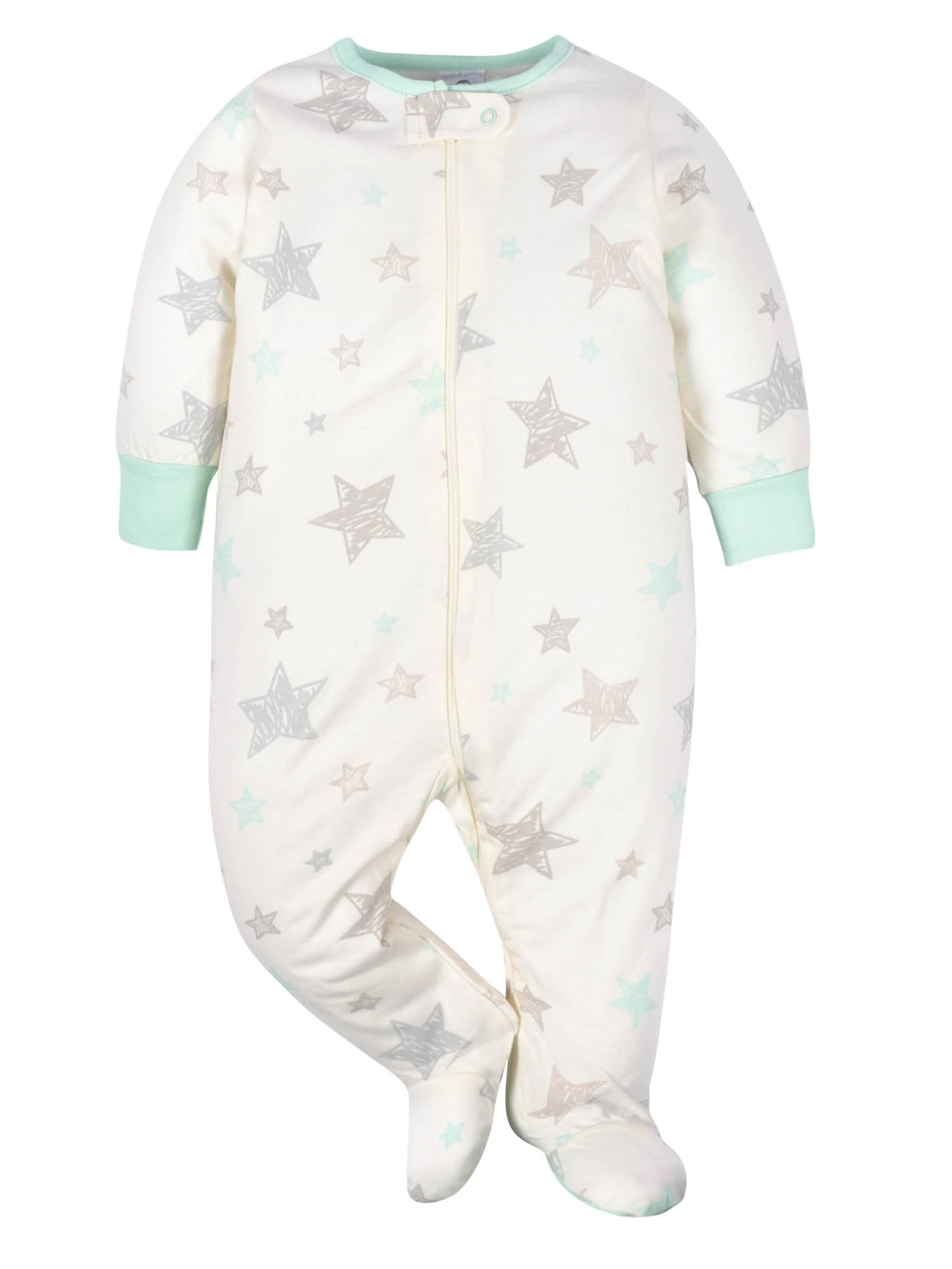 Gerber Unisex Baby 4 Pack Sleep 'N Play Footie Elephants 3-6 Months