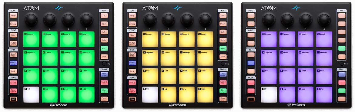 PreSonus AudioBox 96 Audio Interface Full Studio Bundle Includes Software Kit, ATOM MIDI Pad Controller, Eris 3.5 Pair Monitors, and Adjustable Suspension Boom Arm + HD7 Headphones