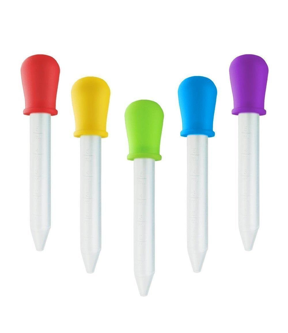 NEW 5 ML LIQUID DROPPERS - Silicone and Plastic Droppers -Silicone and Plastic Pipettes - Essential for Gummy Bears - Candy moulds - Oil - Science/Art Project