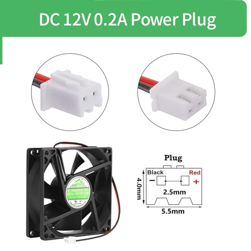 Security-01 80mm by 80mm by 25mm 8025 12V DC 0.20A Dual Ball Bearing Brushless Cooling Fan 2pin AV-F8025MB UL CE