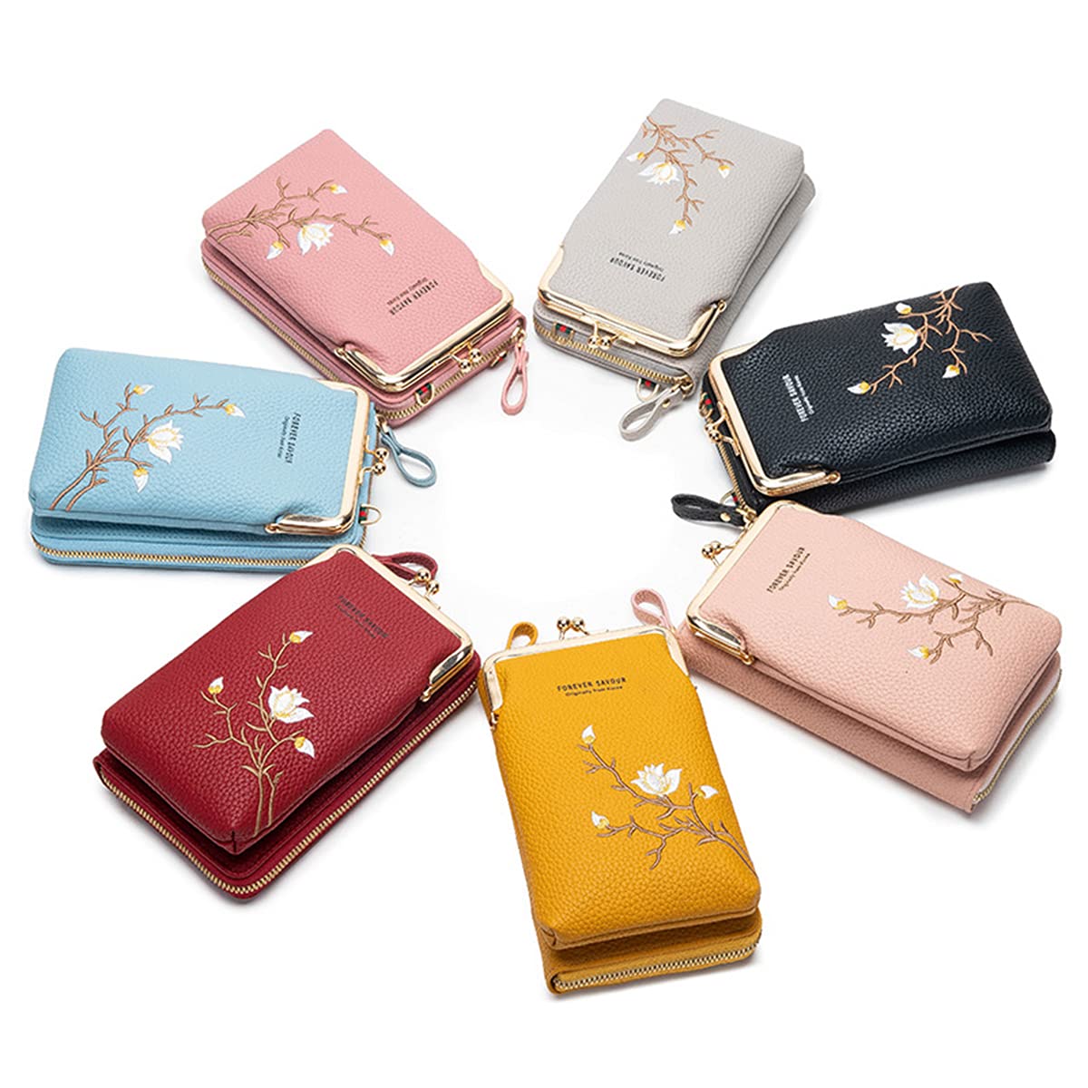 GuaziV Cell Phone Purse Small Crossbody Bags for Women Mini Messenger Shoulder Handbag Wallet with Credit Card Slots