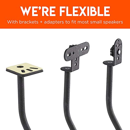 ECHOGEAR Speaker Stands Pair - Height Adjustable with Universal Compatibility - Works with Vizio, Klipsch, Bose, Sony & More - Includes Built-in Cable Management - Great for Surround Sound Setups