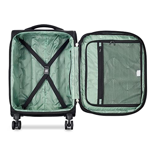 DELSEY Paris Sky Max 2.0 Softside Expandable Luggage with Spinner Wheels, Black, Carry-on 21 Inch