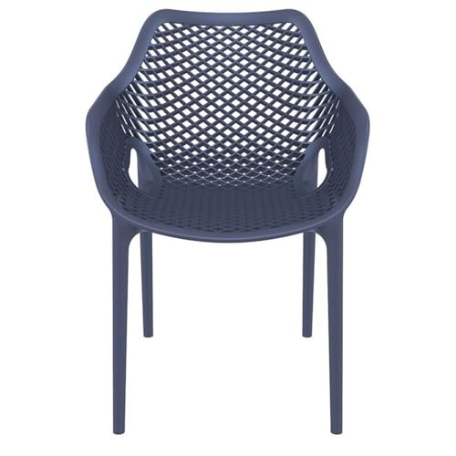 Compamia Air XL Outdoor Patio Dining Arm Chair in Dark Gray (Set of 2)