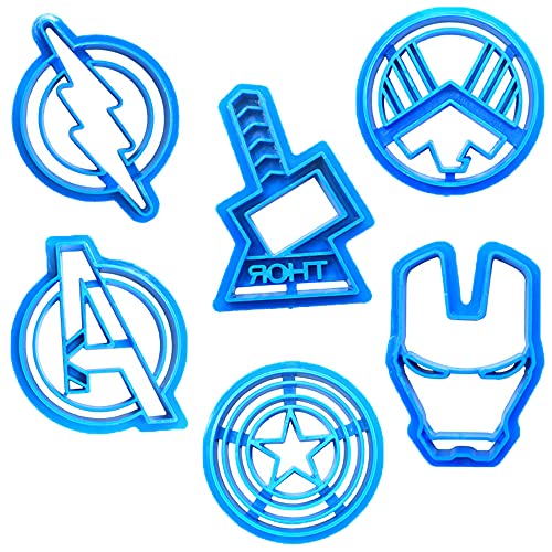 Crethinkaty Plastic Cookie Cutters,6 Pieces Fondant Cutter Set,Cartoon Biscuit Cutter,Cartoon Cookie Impression Cutter,Sugar Craft Cake Decoration
