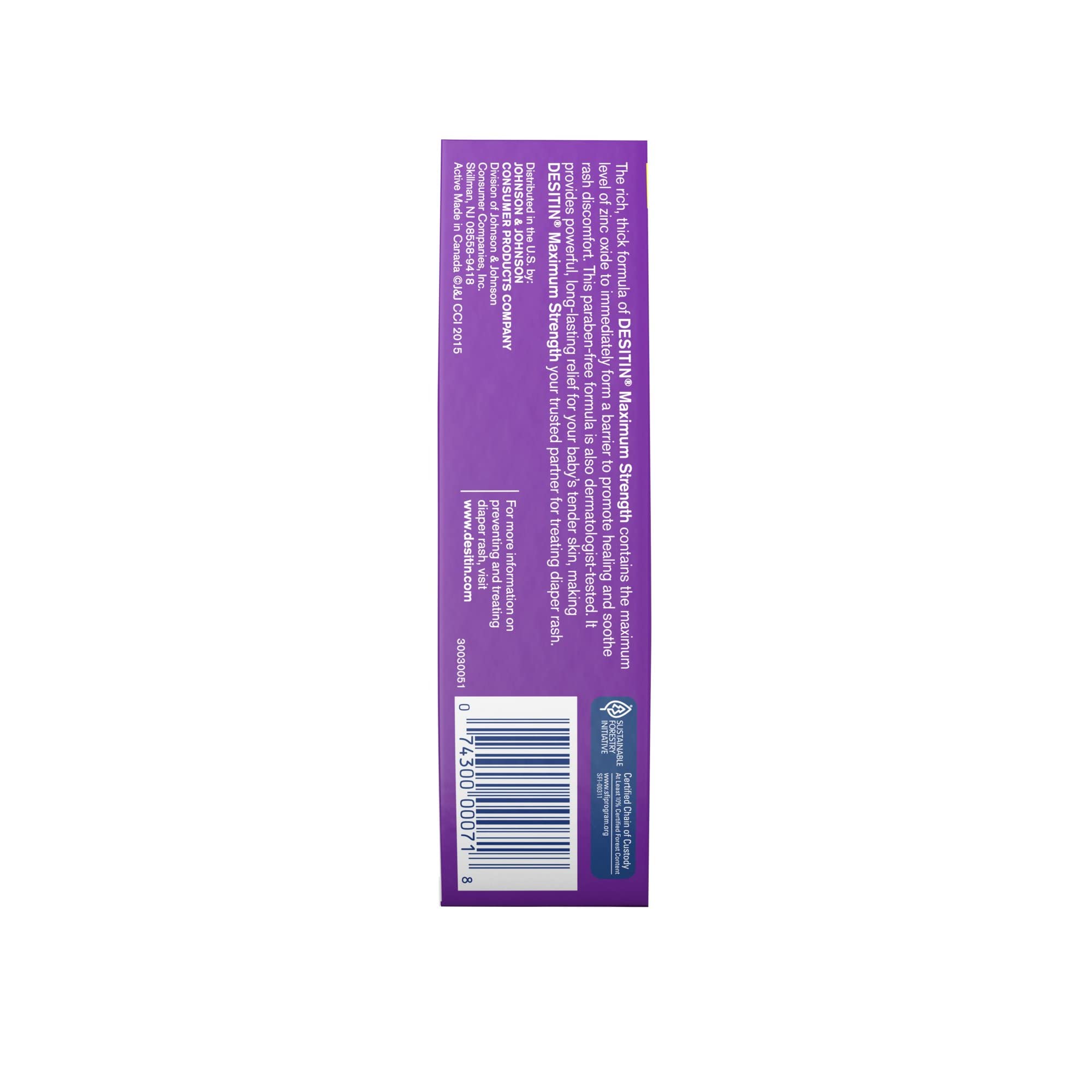 DESITIN Maximum Strength Diaper Rash Paste 4 oz (Pack of 4)