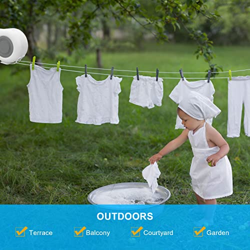 Catcan Double Retractable Washing Lines, Heavy Duty Clothes Line Retractable, Clothesline Rope for Indoor Outdoor Laundry Drying (Double Lines 2 x 13 m)