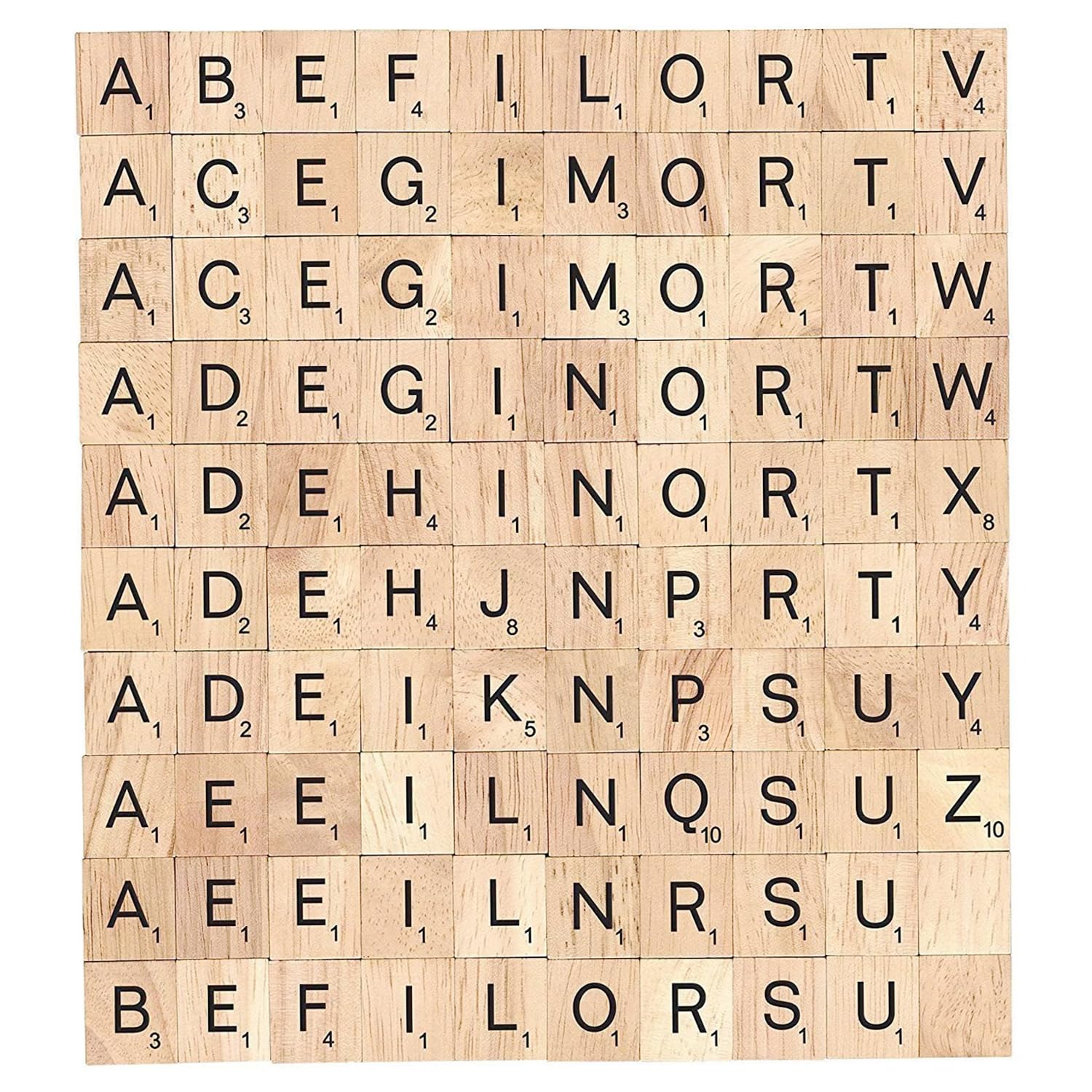 DSYJ Domino & Tile Games, Wood Letter Tiles, Scrabble Letters for Crafts - DIY Wood Gift Decoration - Scrabble Crossword Game Wood Color 400 Pcs