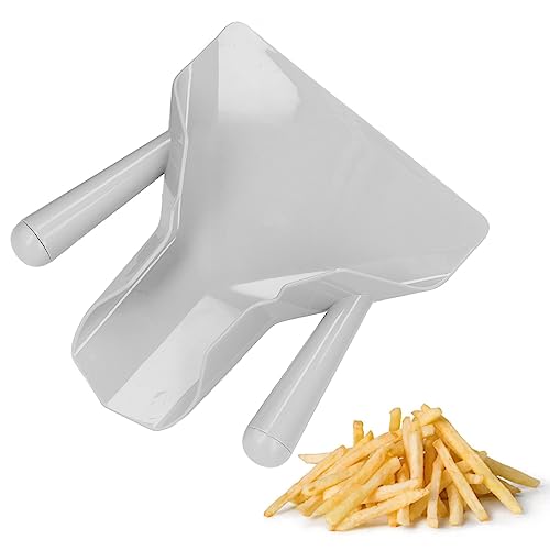 French Fry Bagger Scoop, Commercial Fry Bagger, Chip Popcorn Bagger Scoop, Desserts Scooper for Ice, Candy, Snacks, French Fries, Popcorn, Nuts, Double Handle Quick Fill Tool