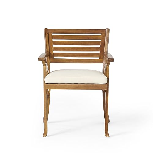 Christopher Knight Home Hermosa Acacia Wood Dining Set, 5-Pcs Set, Teak Finish