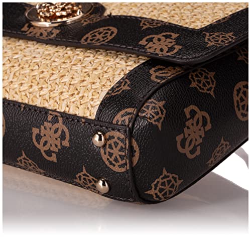 GUESS womens Always Convertible Crossbody Flap, Mocha Logo Multi, one size US