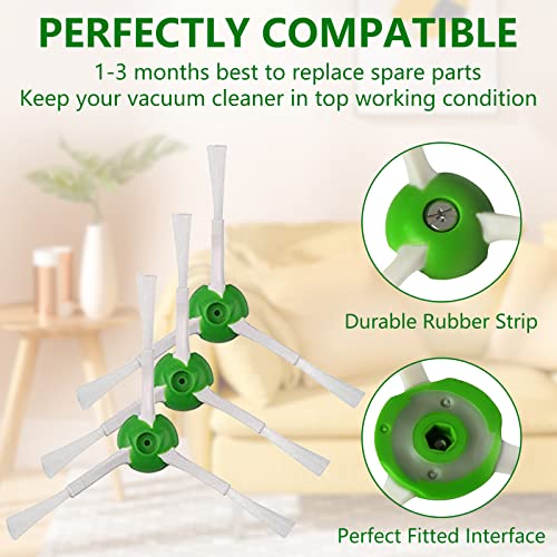 Esmartlife Replacement Parts Compatible for iRobot Roomba I,E &JSeries Vacuum Cleaner i3 i3+ i4 i4 + i6 i6+ i7 i7+ i8 i8 Plus E5 E6 E7 J7,1 Set Rubber Brushes 4 Filter& 4 Side Brushes