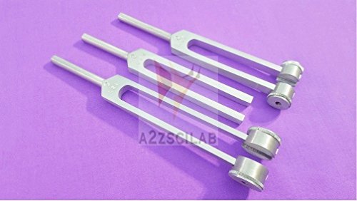 Set of 3 pcs Aluminum Sensory Tuning Forks C 128 256 512 (A2ZSCILAB Brand)