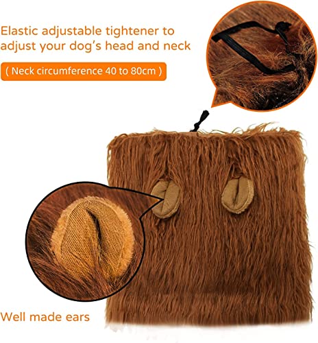 Dog Halloween Costumes Lion Mane for Dog Halloween Party Realistic and Funny Lion Wig Clothes for Large Medium Sized Dogs for Cosplay