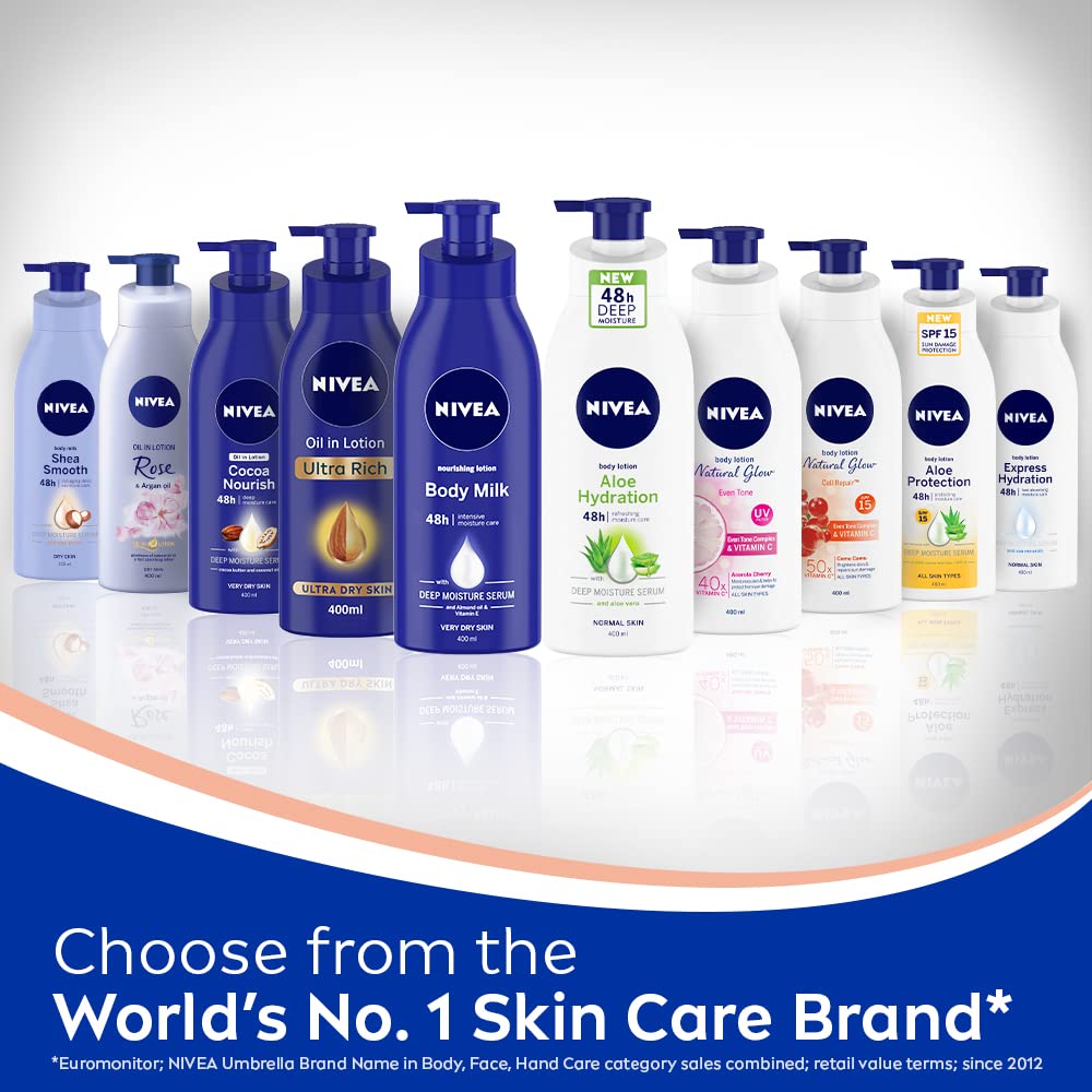 Nivea Natural Glow Cell Repair Body Lotion | With SPF 15 and 50X Vitamin C | 13.52 Fl Oz | Pack of 1