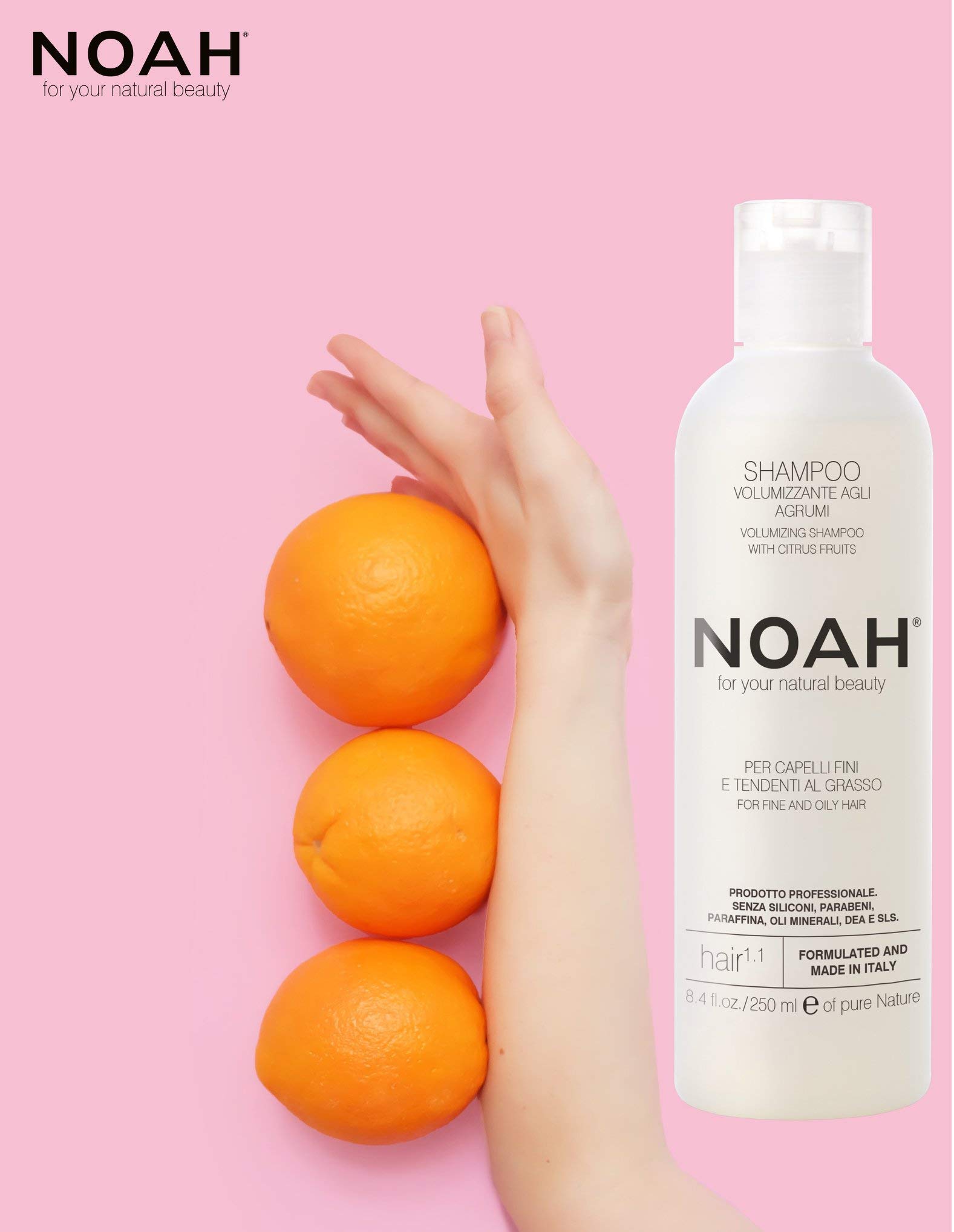 Noah Hair 1.1 Volumizing Shampoo - Organic Shampoo β Best Volumizing Shampoo - With Essential Oils and Hydrolysed Wheat Protein β Hair Products for Natural Beauty - 8.5 fl.oz (250 ml)