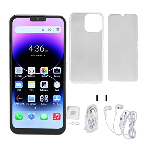 Cell Phone, 6.53 Inch Full Screen Mobile Phone 100β240V Dual SIM Dual Standby RAM 8GB ROM 64GB for Android 12 for Study (US Plug)