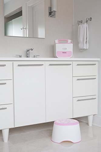 Ubbi Portable Diaper Changing Station + Diaper Storage Caddy Organizer with Changing Mat: Easily Stores Baby Diapers, Wipes + Baby Accessories - Pink