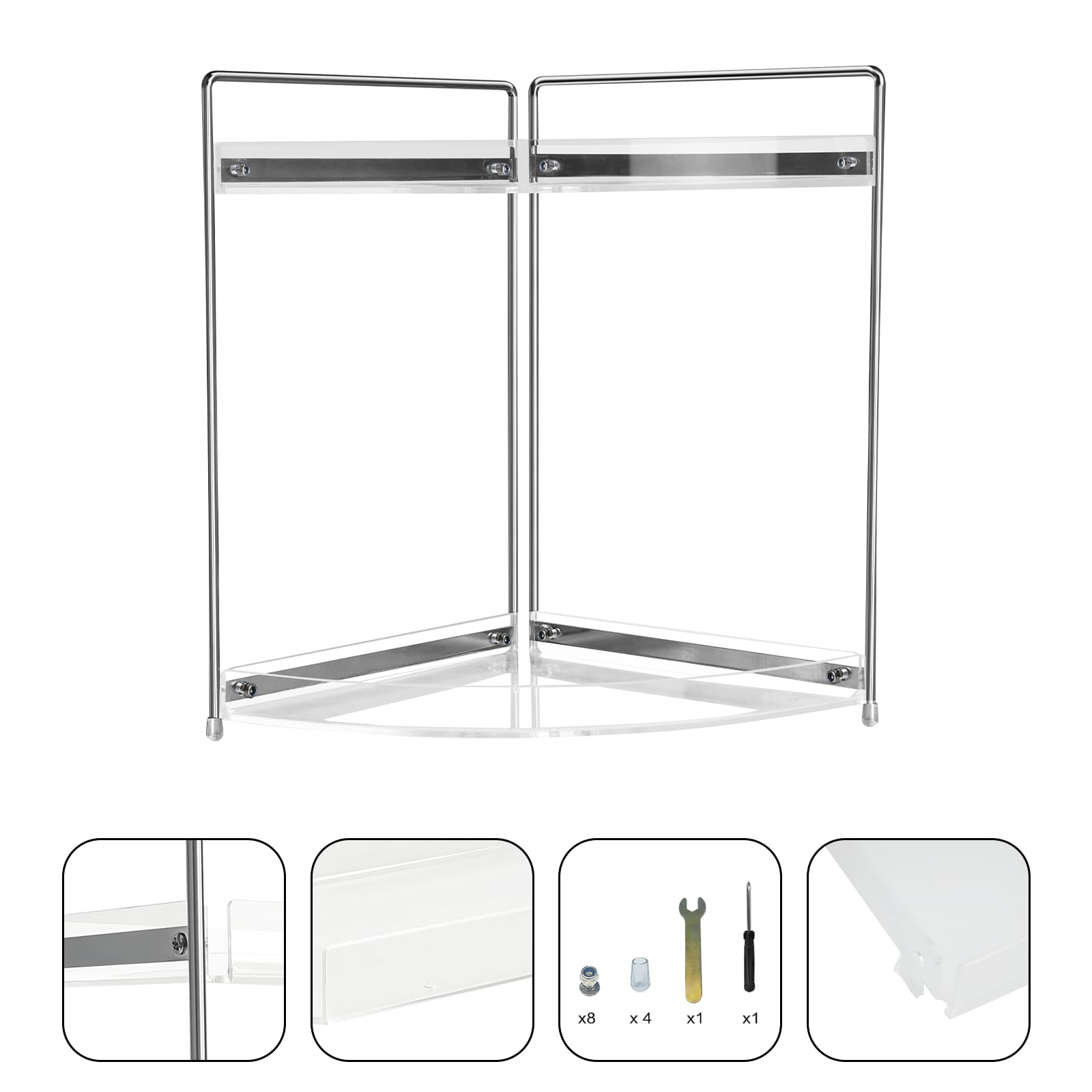 Lvssci Bathroom Countertop Organizer,2 Tier Acrylic Tray Vanity Counter Skincare Organizer Shelf,Standing Rack Home Storage Holder forKitchen