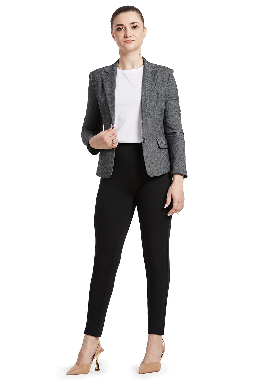 Balleay Art Women's Yoga Dress Pants Pull On Stretch Slacks Skinny Leg Pant Casual Work with Pockets (Black, XX-Large)