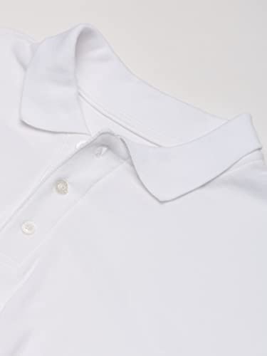 Dickies Men's Long Sleeve Pique Polo, White, XX-Large