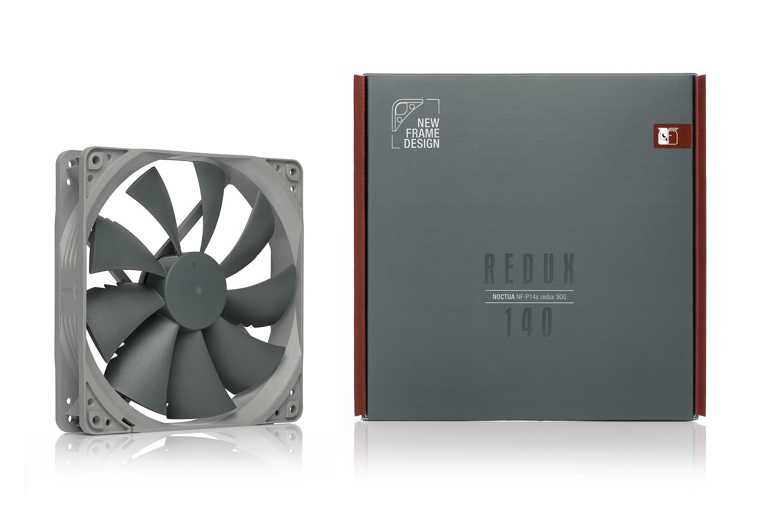 Noctua NF-P14s redux-900, Ultra Quiet Silent Fan, 3-Pin, 900 RPM (140mm, Grey)