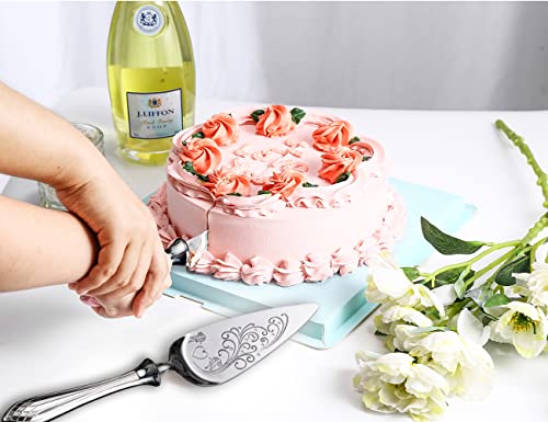 HISSF Cake Knife and Server Set,18/10 Stainless Steel Cake Pie Pastry Servers, Sweet Love Cake Serving Set Perfect For Wedding, Birthday,Home, Parties and Events