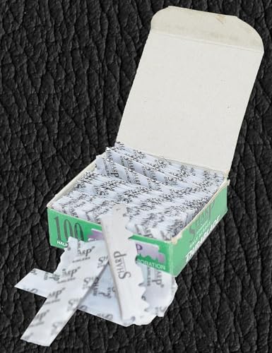Sharp Hi-Chromium Stainless Straight Edge Barber Razor Blades for Professional Barber Razors, 100 Blades