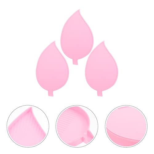 COHEALI 3pairs Tool Container Plate Diamonds for Art Organizers Cross of Bead Round Lids Nail Picture Diamond Craft Accessories with Leaf Tray Mosaic Painting Dotting Sorting
