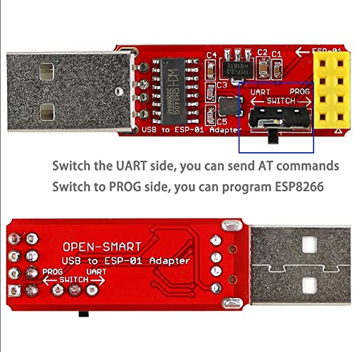 Wishiot ESP8266 ESP-01S 4MB Serial WiFi Wireless Transceiver Module + CH340G Programmer USB to ESP-01 Wireless Adapter Module 4.5-5.5V
