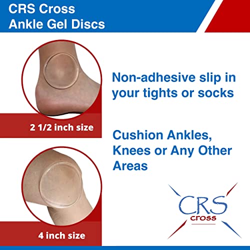 CRS Cross Ankle Gel Discs - 2 1/2 inch Ankle Gel Pads. Cushion and Protection for Ice Skating, Hockey, Roller skating, Inline, Hiking, Riding, and Ski Boots.
