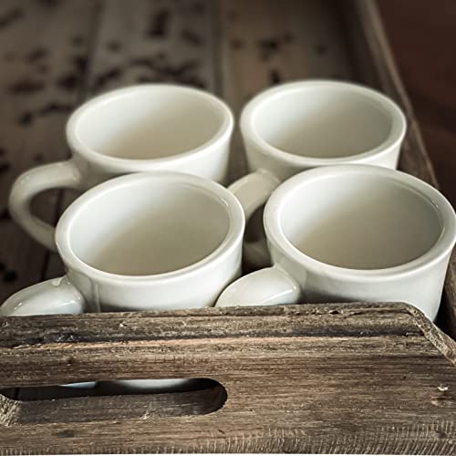 COLETTI Off White Coffee Mugs Set Of 4 β Diner Coffee Mug 11 oz β Mug Set, Stoneware Coffee Mugs, Coffee Cups Ceramic β Diner Coffee Mugs Heavy Retro Style β Dishwasher & Microwave Safe