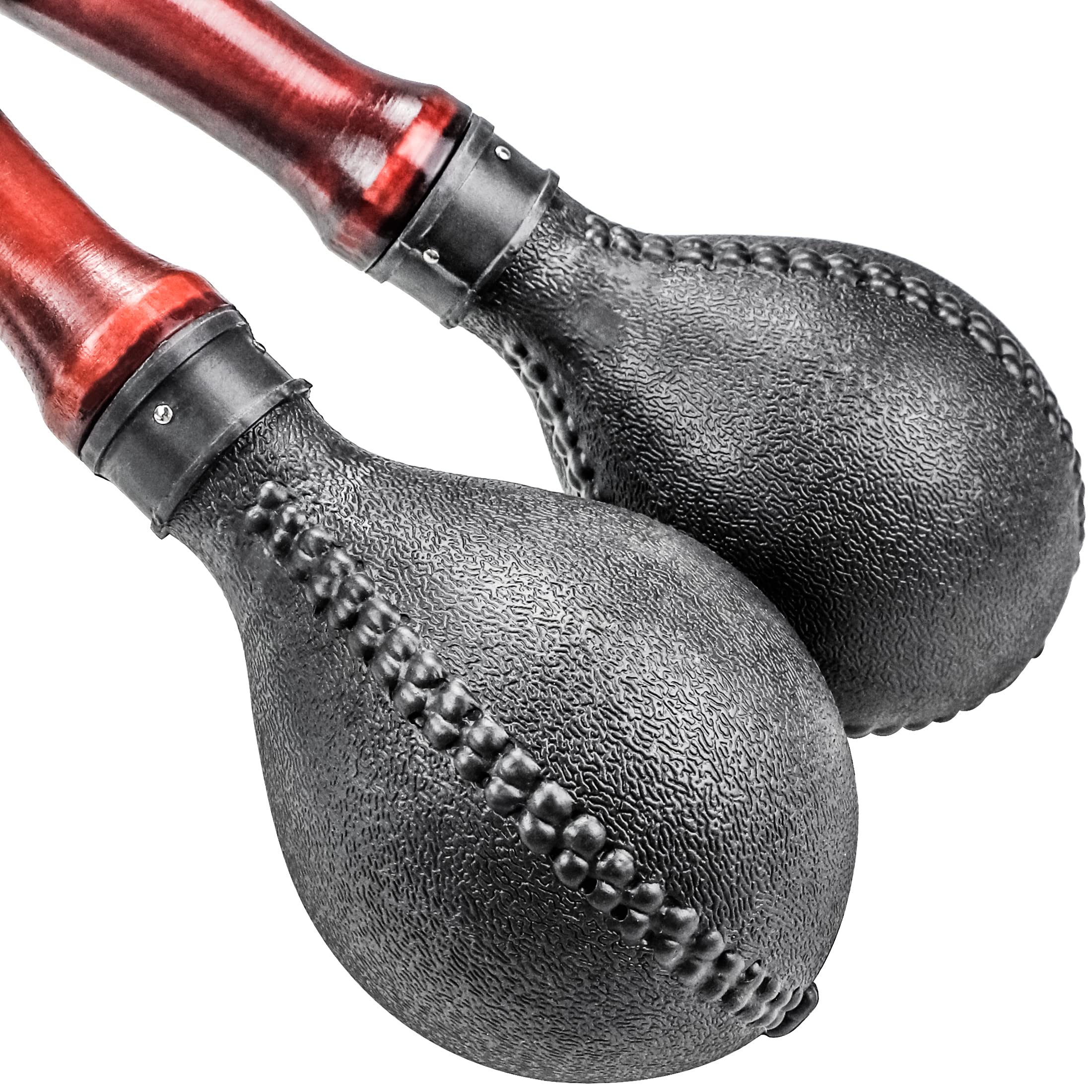Heatoe 1 Pair Black Wood Handle Maracas, Sand Hammer Percussion Instrument Shakers Rattles for Beginners and Professionals