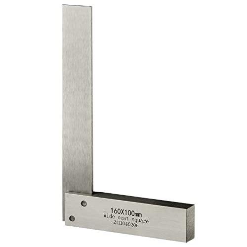 Boomgood Machinist Square Set Engineer Precision Mini Wide Base 90 Degree Right Angle Ruler Hardened Steel 4 Pieces, Silver (BG-0326)