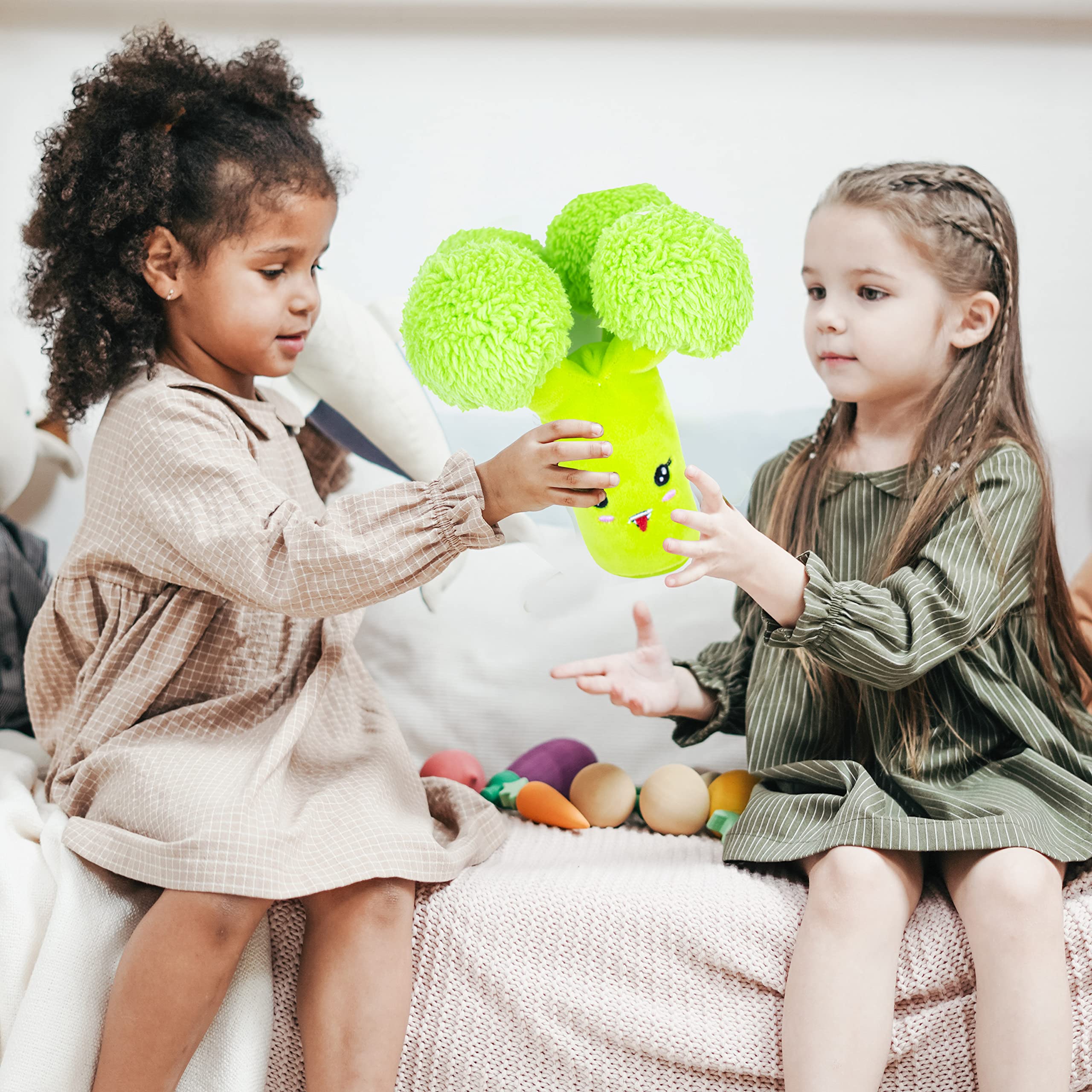 KINREX Broccoli Plush Soft Stuffed Toy - Kid Stuffed Vegetable Toy - Measures 5.5" β 14.1 cm.