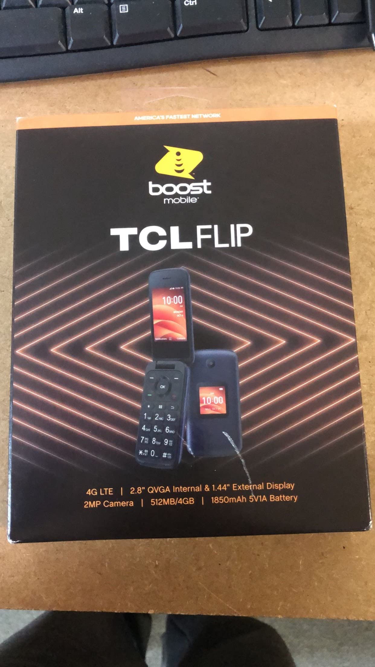 Boost Mobile TCL Flip 4G LTE FlipPhone, Black - Prepaid Phone - Carrier Locked to