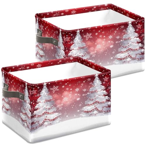 Christmas Foldable Storage Basket Waterproof Snowman Christmas Tree Snowflake Truck 10x14x8in (26x35x21cm)