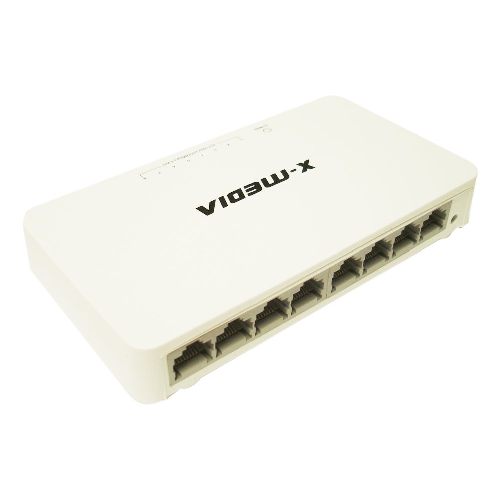 X-MEDIA XM-SW3008D 8-Port 10/100/1000Mbps Gigabit Ethernet Unmanaged Desktop Switch, Plug & Play