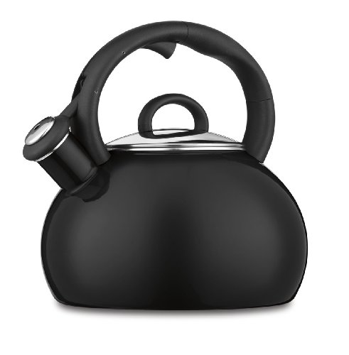 Cuisinart CTK-EOS17BK Aura 2-Quart Enamel Teakettle, Make 2-Quarts of Boiling Water in this Classic Tea Kettle, Black
