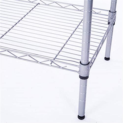EEBUIHUI 5 Tier Adjustable Storage Shelf Metal Storage Rack Wire Shelving Unit Storage Shelves Metal for Pantry Closet Kitchen Laundry (Silver-5)