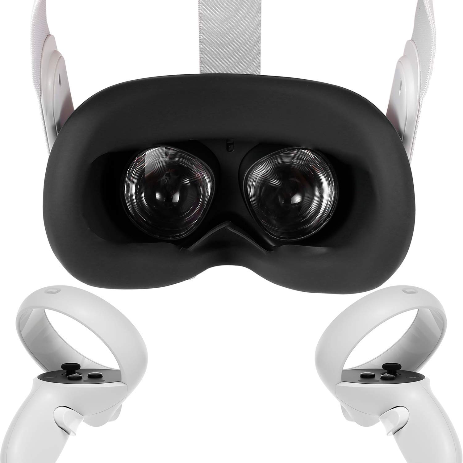 Devansi Newest VR Silicone Face Cover for Oculus Quest 2 Face Protect Skin Sweatproof Lightproof Anti-Leakage