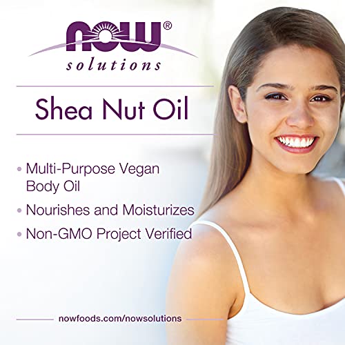 NOW Foods Solutions, Shea Nut Oil, Multi-Purpose Intense Moisturizing Oil for Skin, Scalp and Hair, 16-Ounce