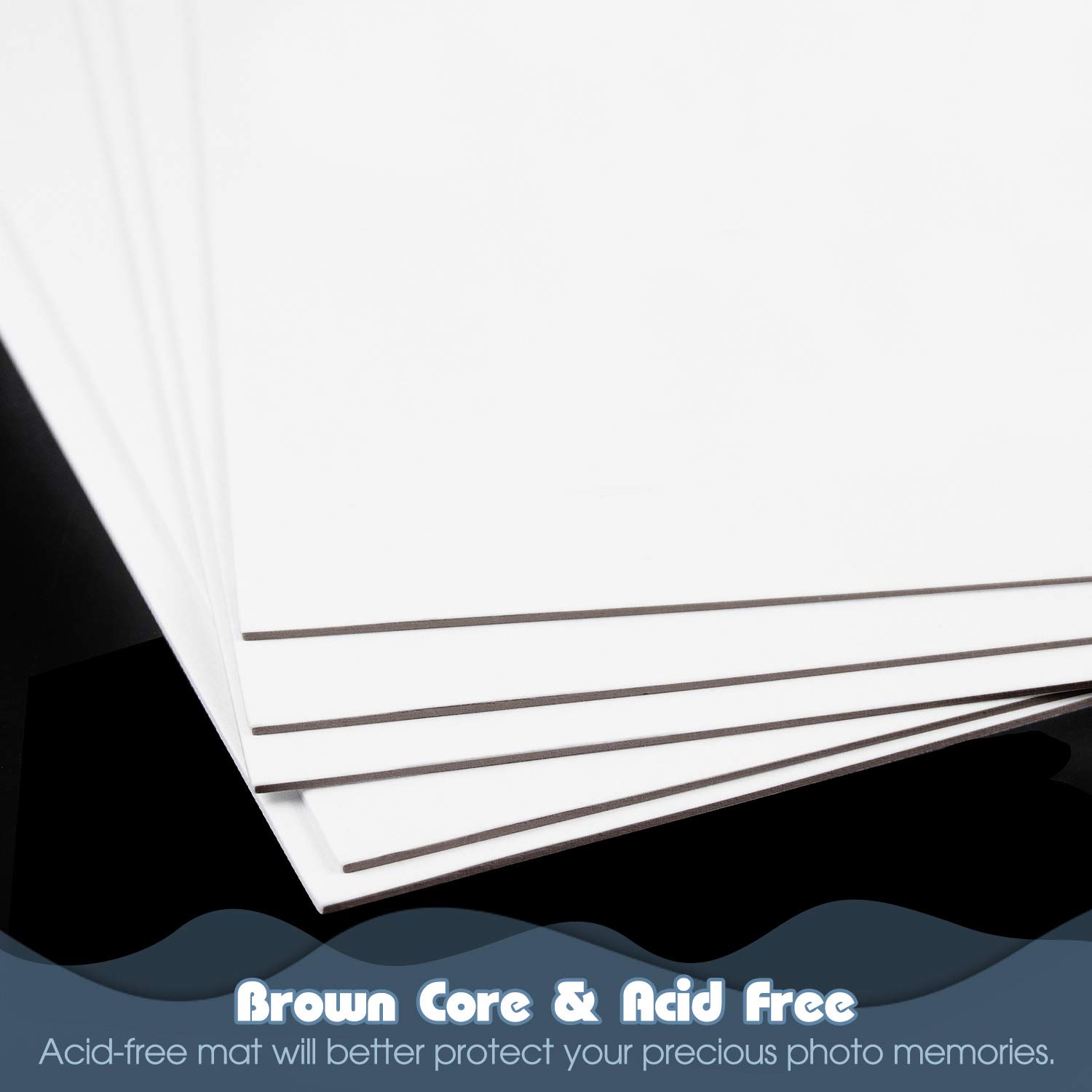 Golden State Art, Pack of 50, 8x10 Inch White Backing Boards