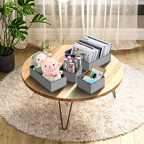 DIMJ Drawer Organizer Clothes, 12 Pack Underwear Organizer, Foldable Closet Organizers, Sock Organizer Bra Organizer, Fabric Dresser Organizer for Clothes, Bra, Socks, Tie (Grey)