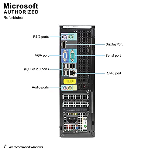 DELL Optiplex 990 SFF PC, Intel Core i5 Processor, 16GB RAM, 2TB HDD, DVDRW, WiFi, Bluetooth 4.0, Windows 10 Pro, LCD Monitor (Renewed)
