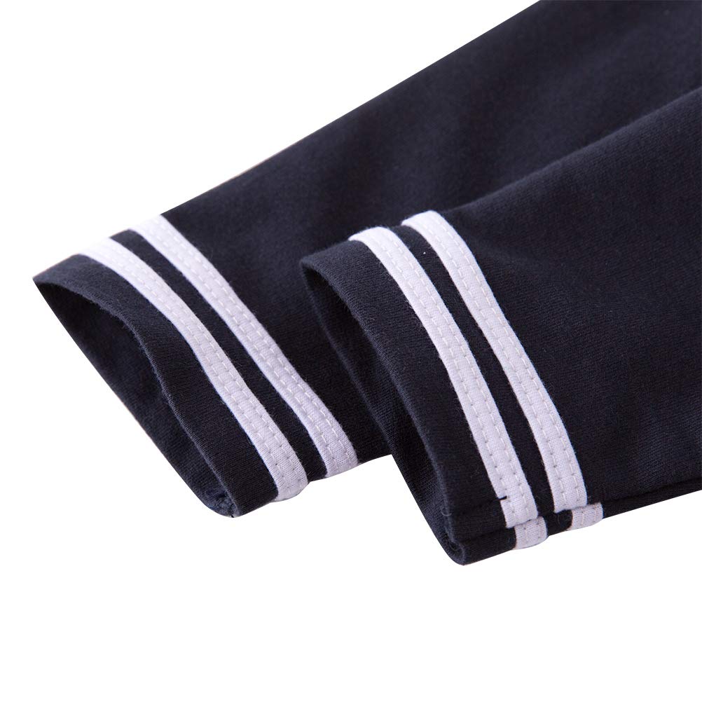 XM Nyan May's Baby Boys Nautical Sailor Navy Long Sleeve Jumpsuit and Hat