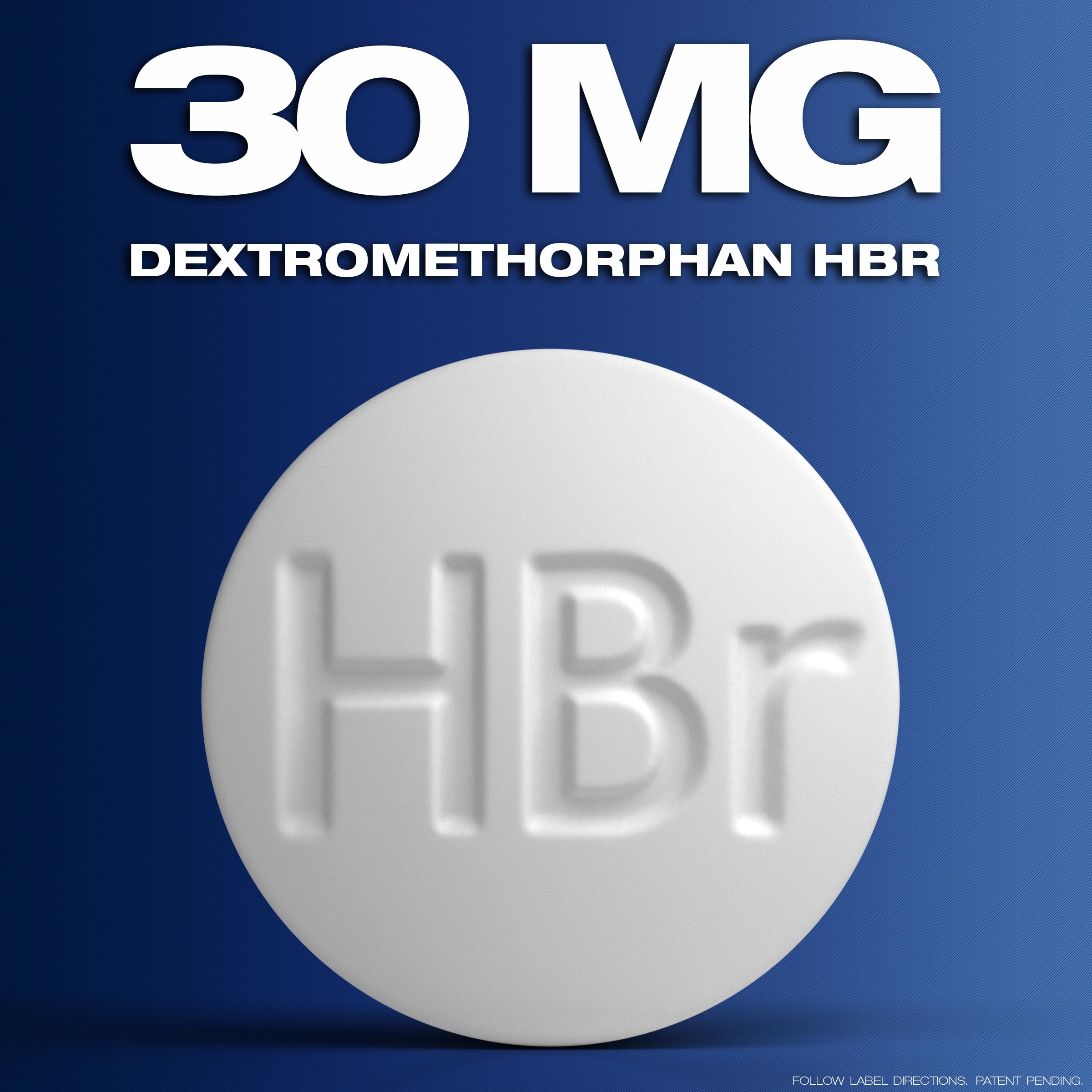 RoboHBr Cough Suppressant, Dextromethorphan HBr 30mg, 100 Tablets, 100 Doses for Effective Cough Relief